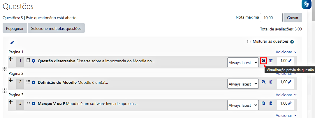 16.4. Questionário - Manual Moodle UTFPR